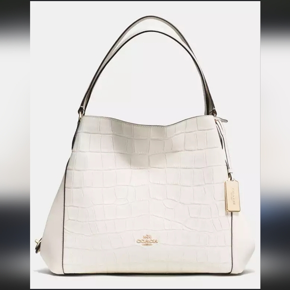 Coach | Bags | Coach Edie Shoulder Bag 3 In Croc Embossed Leather ...